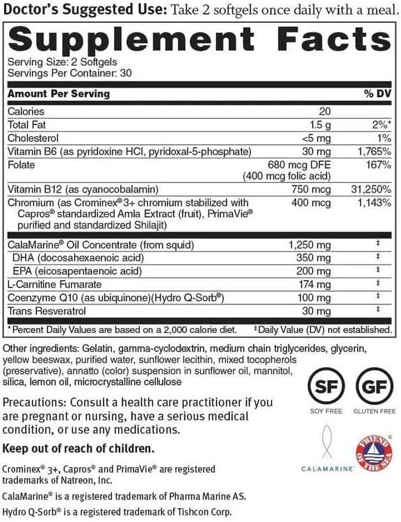 Dr. Sinatra Omega Q Plus 100 Resveratrol - Heart Health Support with ...