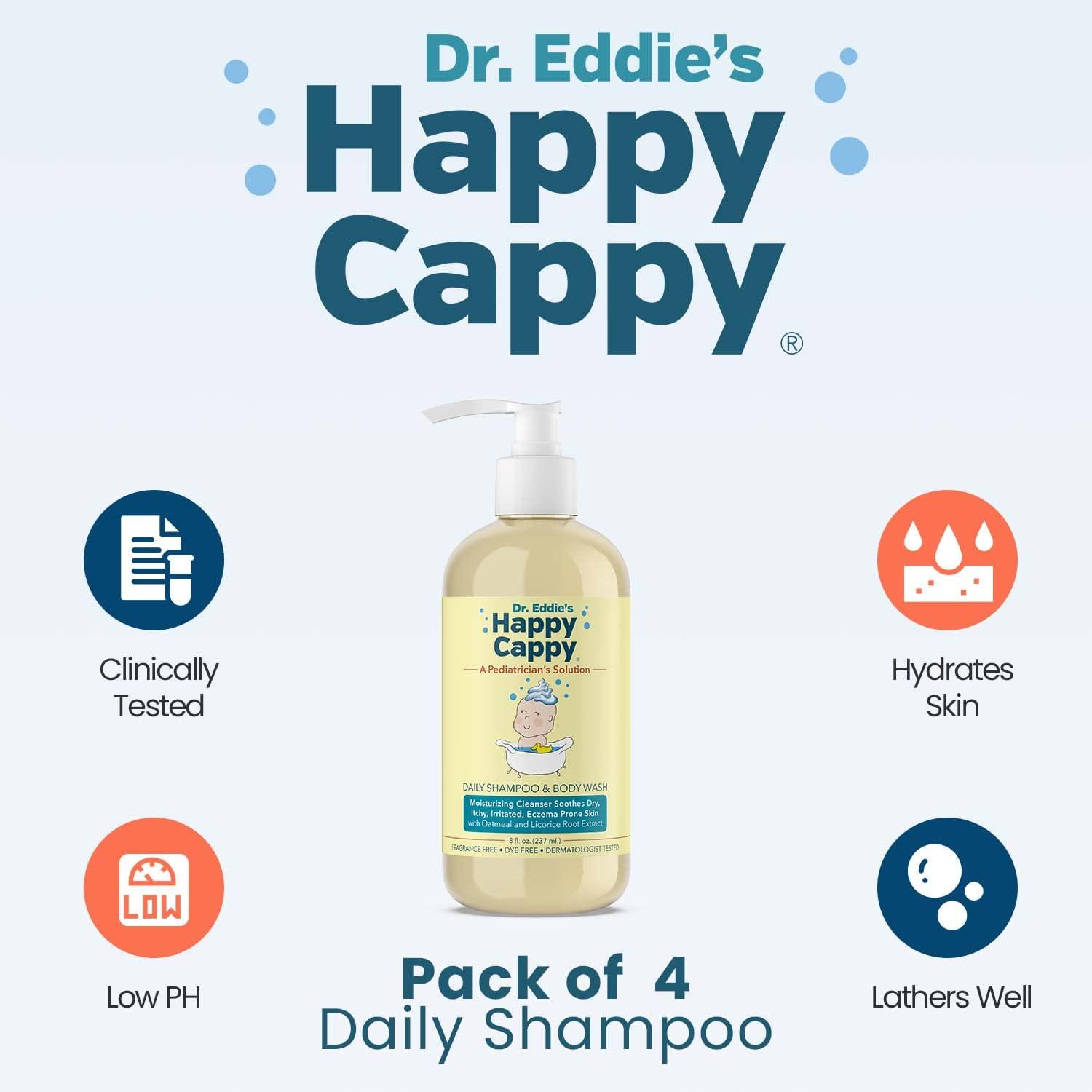 Happy Cappy Daily Shampoo Face and Body Wash for Dry Itchy Eczema Prone ...