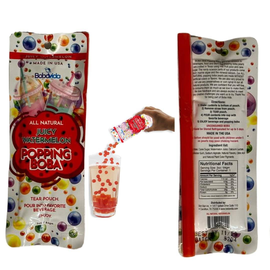 Popping Instant Boba Pearls Bubble Tea Tapioca Balls Vegan - Real Fruit ...