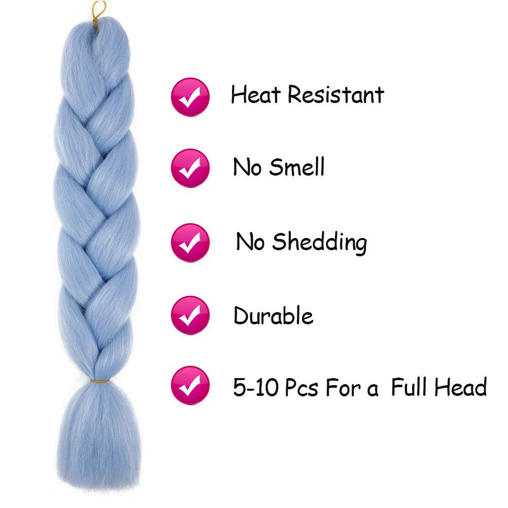Light Blue 24 Inch Jumbo Braiding Hair Extensions - 3Pcs/Lot Synthetic ...