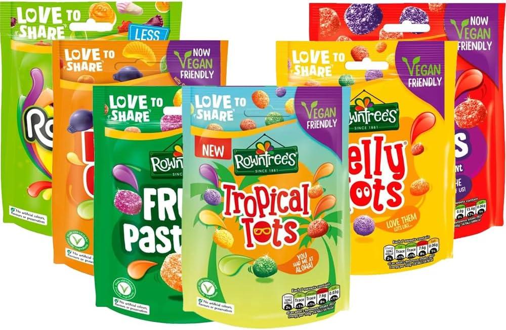 Fruit gums Fruit pastilles Randoms Jelly tots Tropical Tots Sweets Bags ...