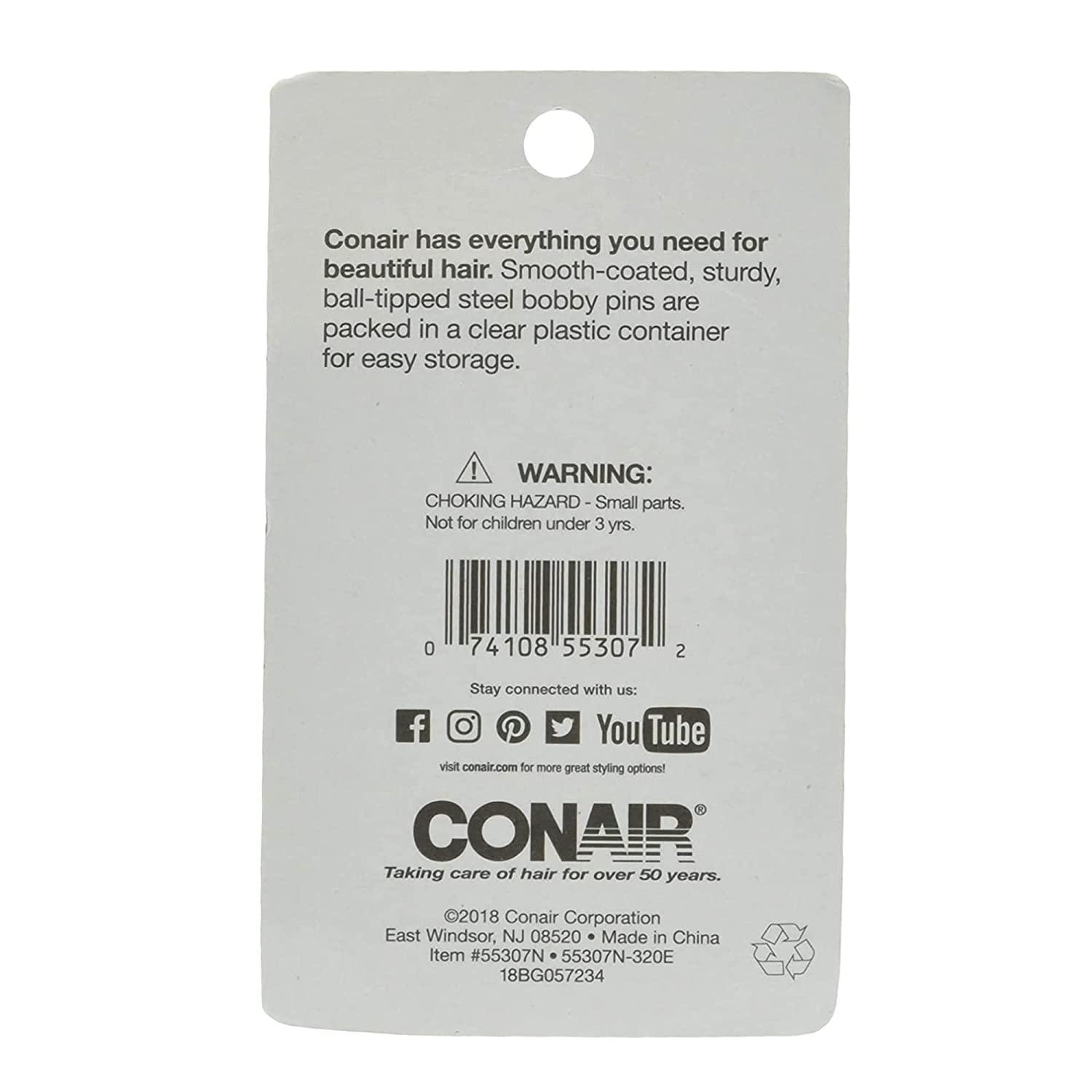 Conair Black Bobby Pins 75 Pack with Storage Container - 75 Count | Buy ...