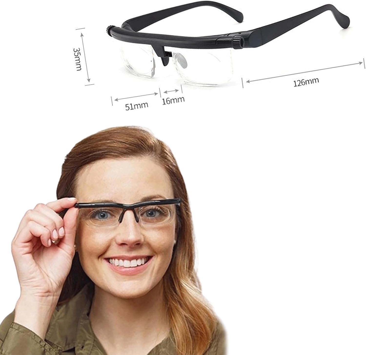 Lngjin Adjustable Focus Glasses -6D to 3D | Unisex Myopia Correction ...