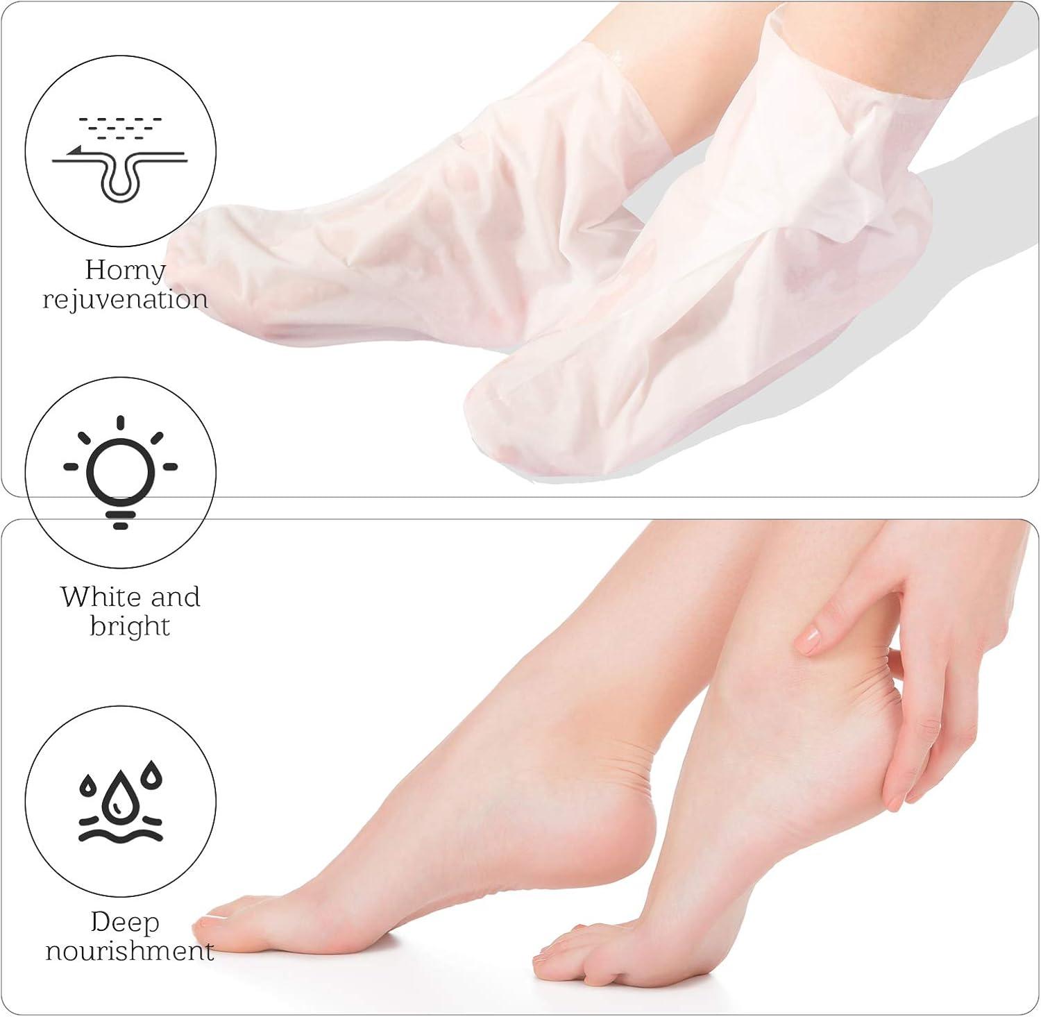 5 Pairs Rose Foot Mask - Exfoliating Callus Remover for Soft Smooth ...
