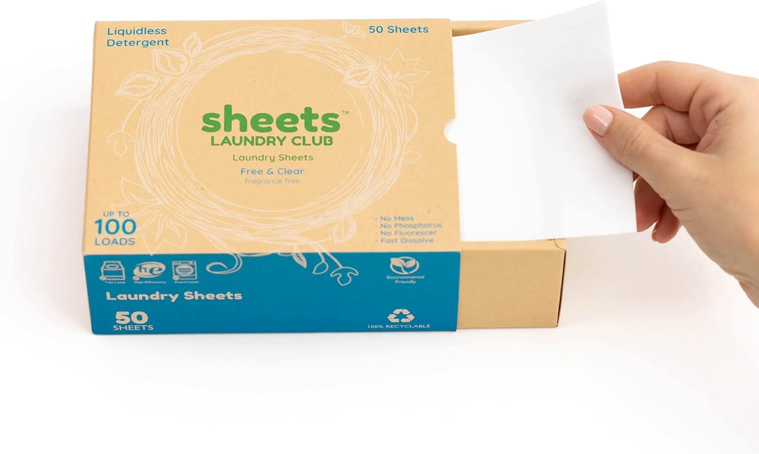 Sheets Laundry Club Free & Clear Laundry Detergent Sheets - Eco ...