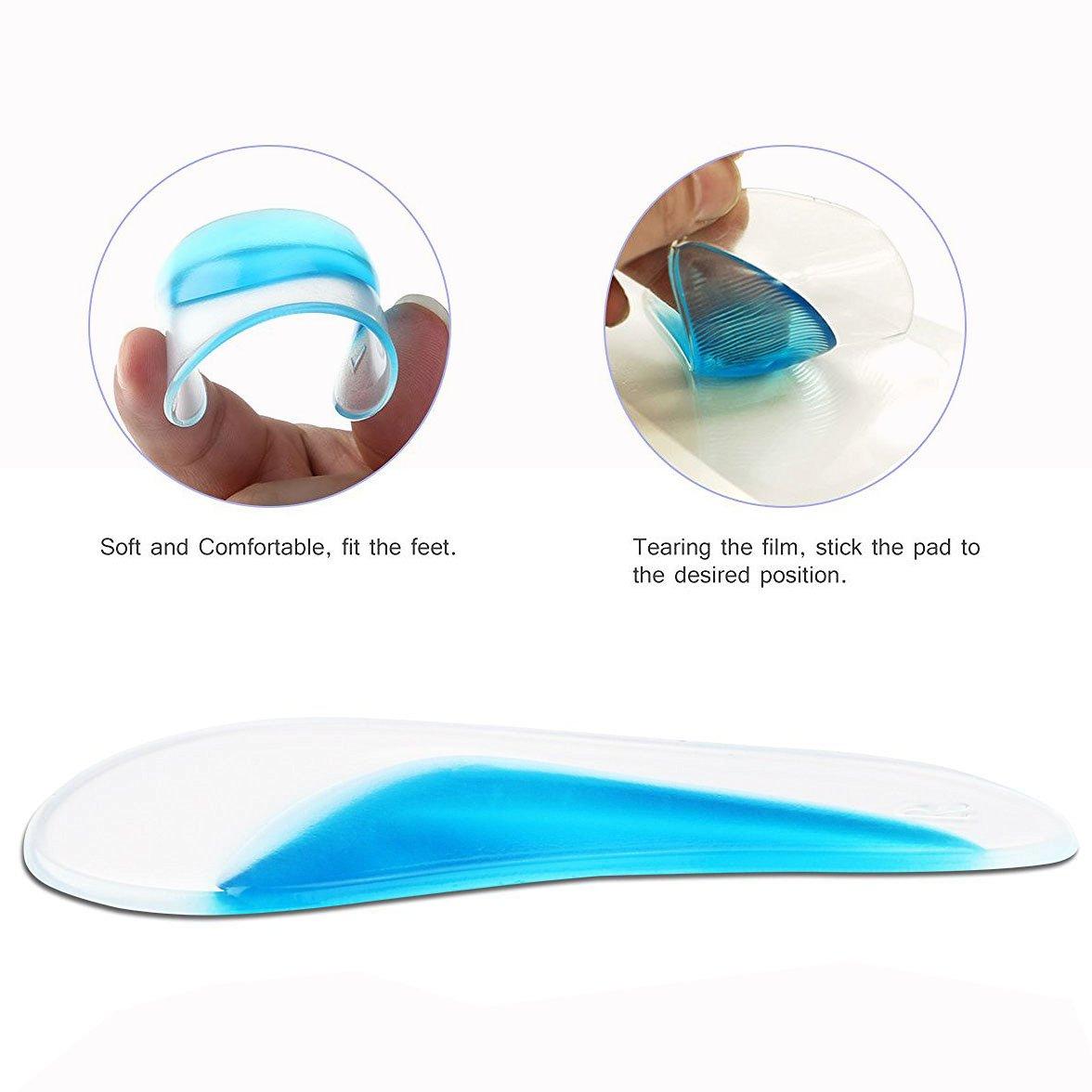 Cisixin 4 Couples Flat Foot Arch Support Insoles - Silicone Gel ...