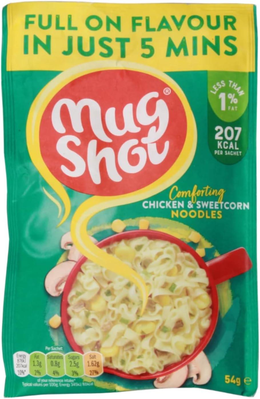 Mugshot Instant Noodles Variety 6 Pack (2 x Sweet & Sour - 67g 2 x Chow ...