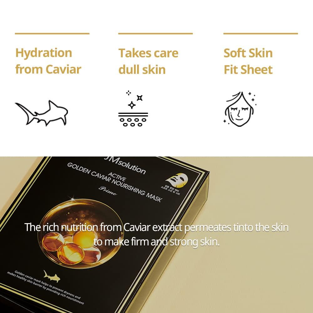 JMsolution Active Golden Caviar Nourishing Mask - 10 Sheets - Korean ...