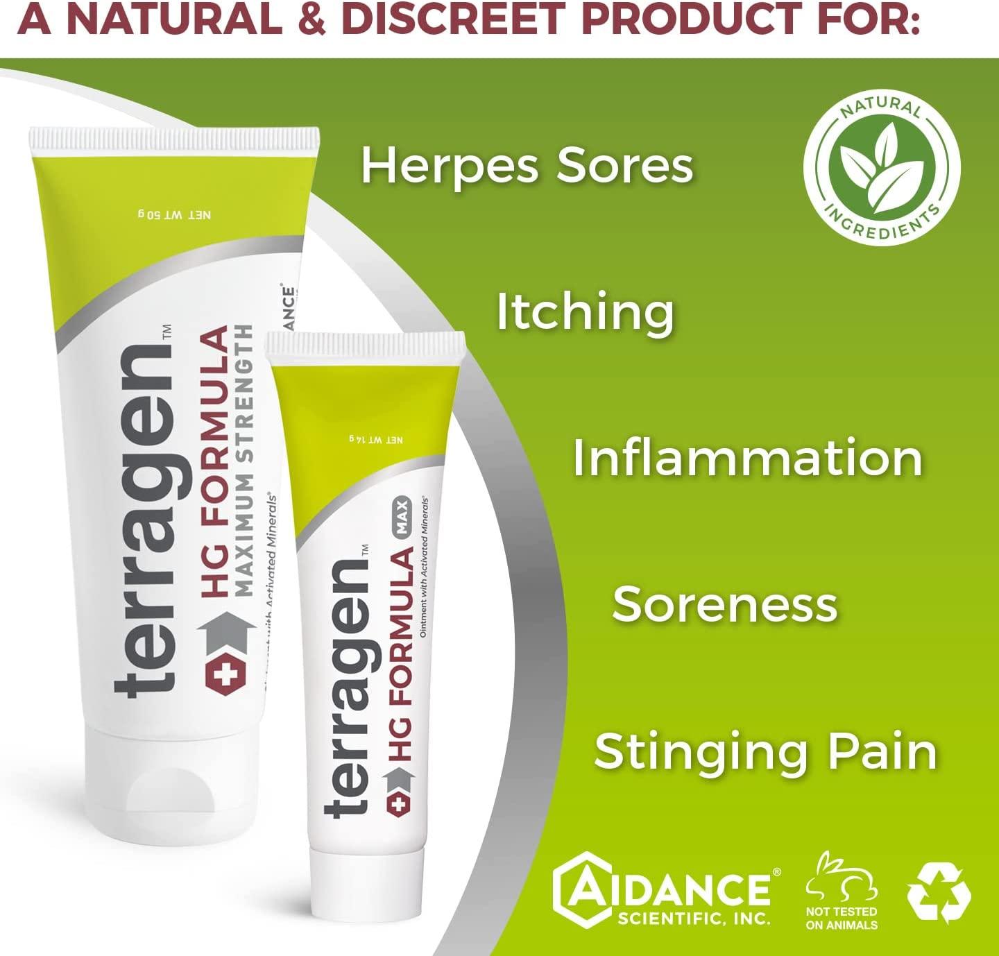 Terragen HG Formula Max Natural Gentle Cream for Herpes Relief - 14gm ...