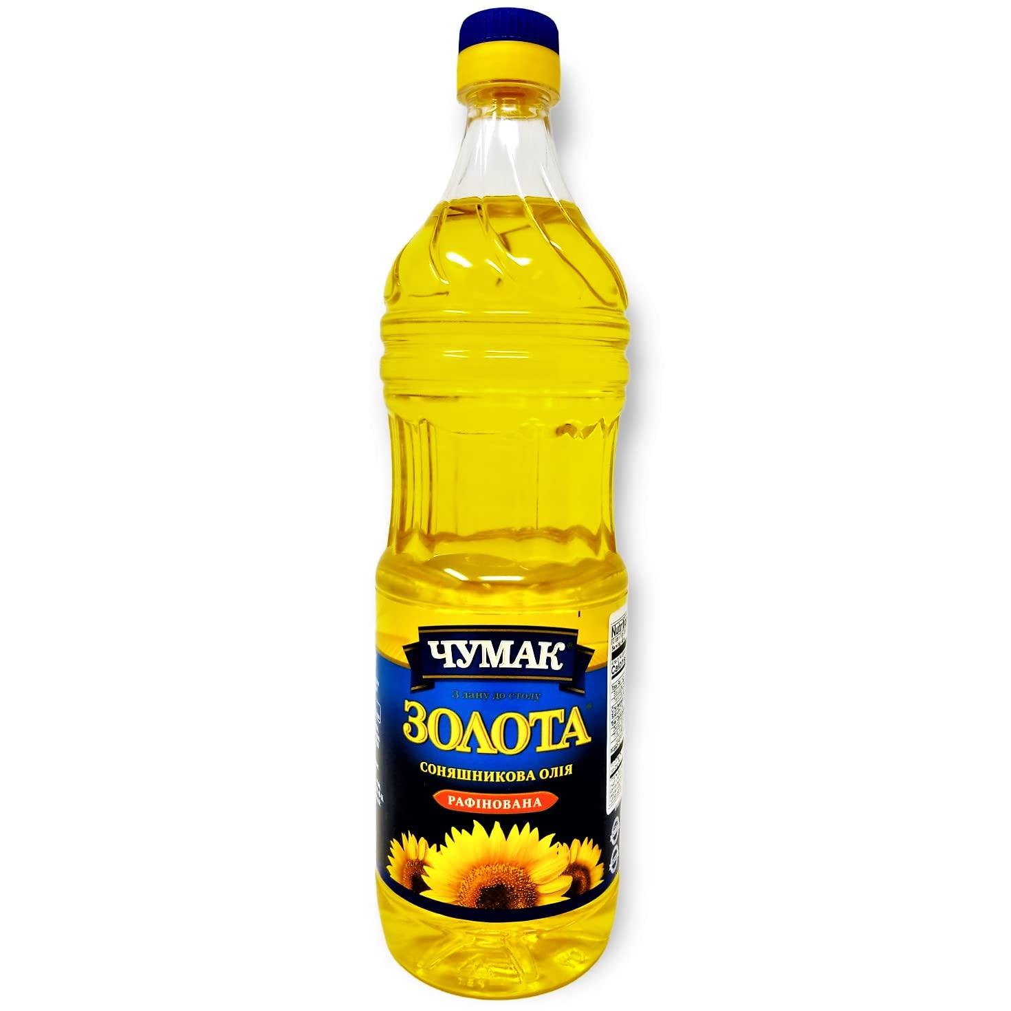 Chumak Sunflower Oil Premium - Refined Deodorized 33.8 Fl Oz / 1 Litre ...