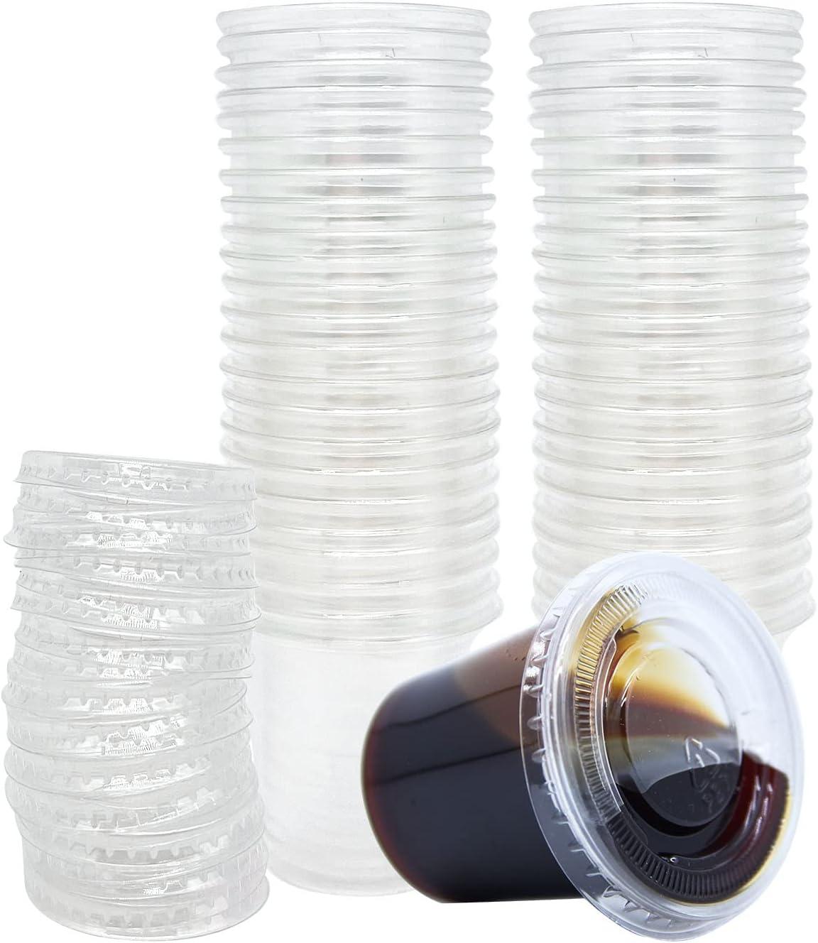 PartyMars 1 oz Disposable Dipping Sauce Cups with Lids - 100 Count Pack ...