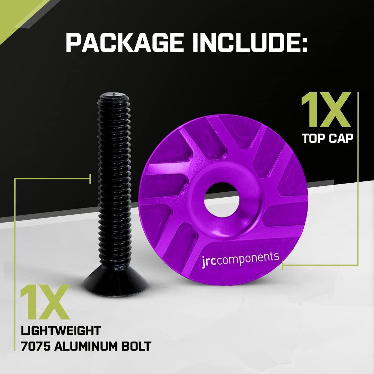 JRC Components Aerospace Grade Top Cap & Bolt | Lightweight 6061-T6 Aluminium | Purple | 1-1/8 ...