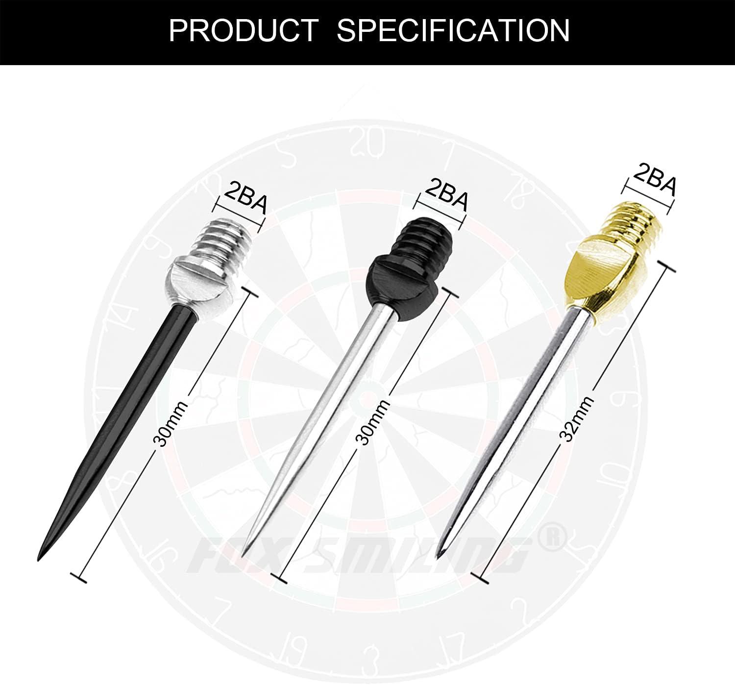 FOX SMILING 2BA Dart Steel Tip Converter Points - 18pcs Iron ...