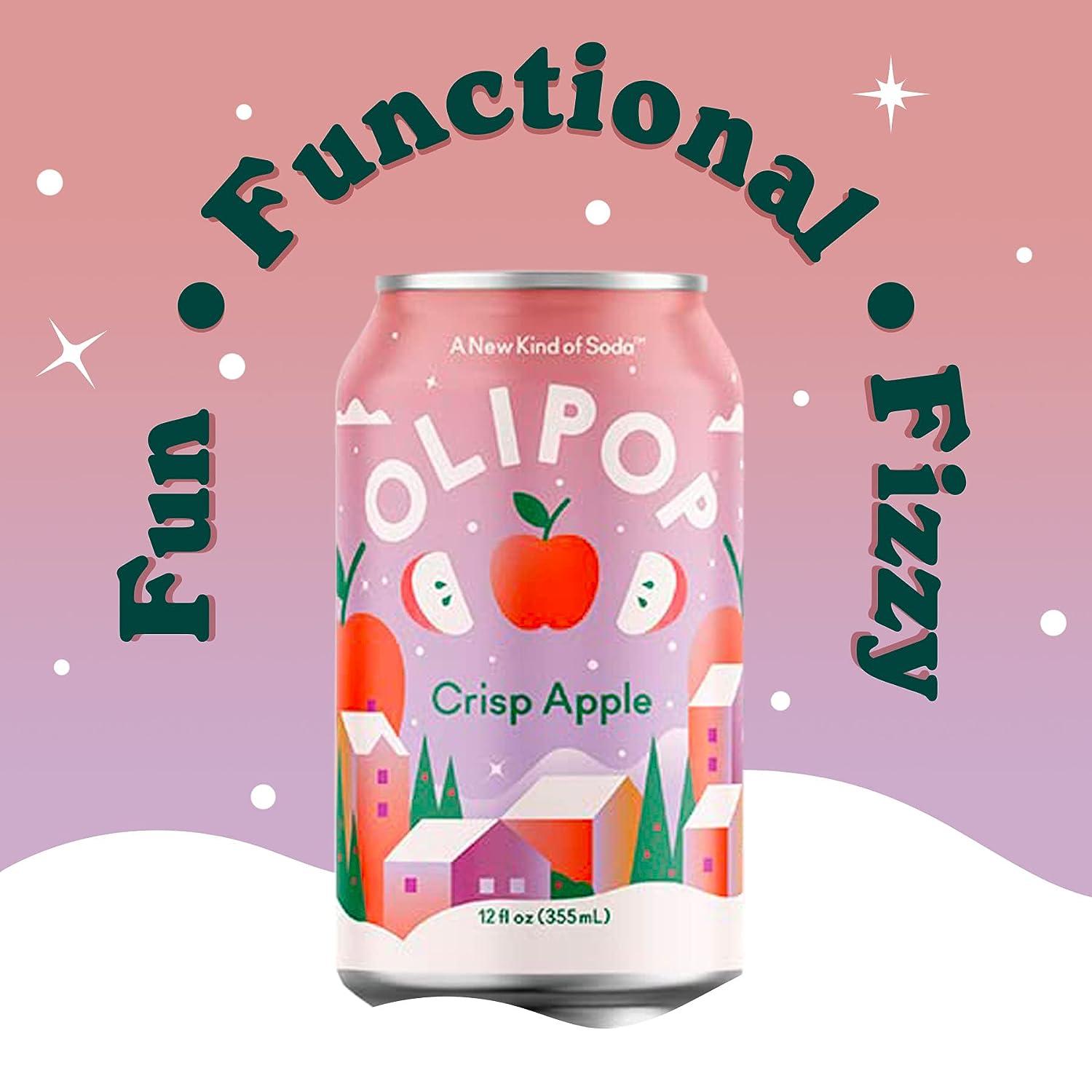 OLIPOP Crisp Apple Sparkling Tonic - Prebiotic Soft Drink with 9g of ...