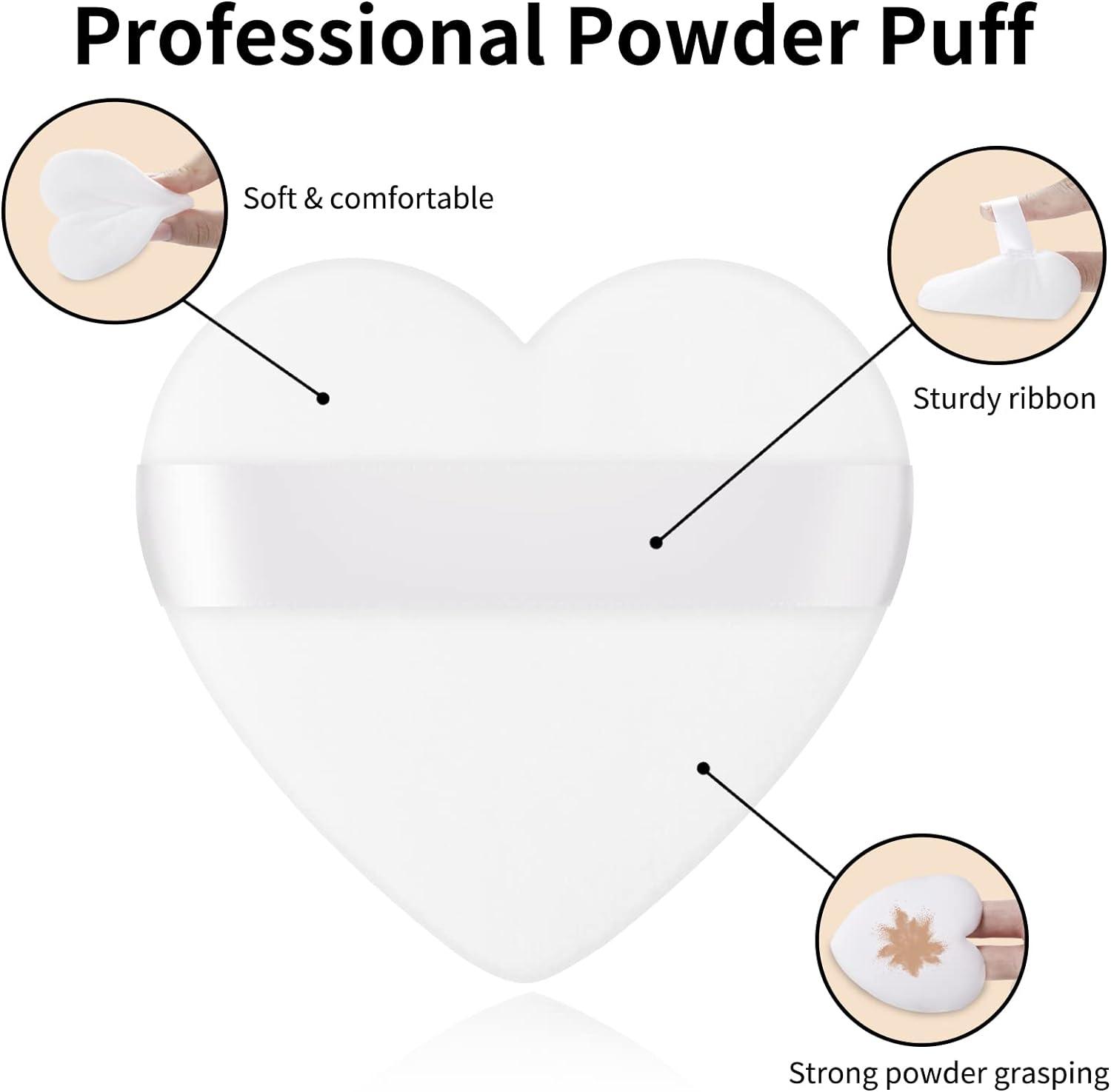 Start Makers 4PCs Heart Shape Makeup Puffs - Soft & Reusable Velvet ...