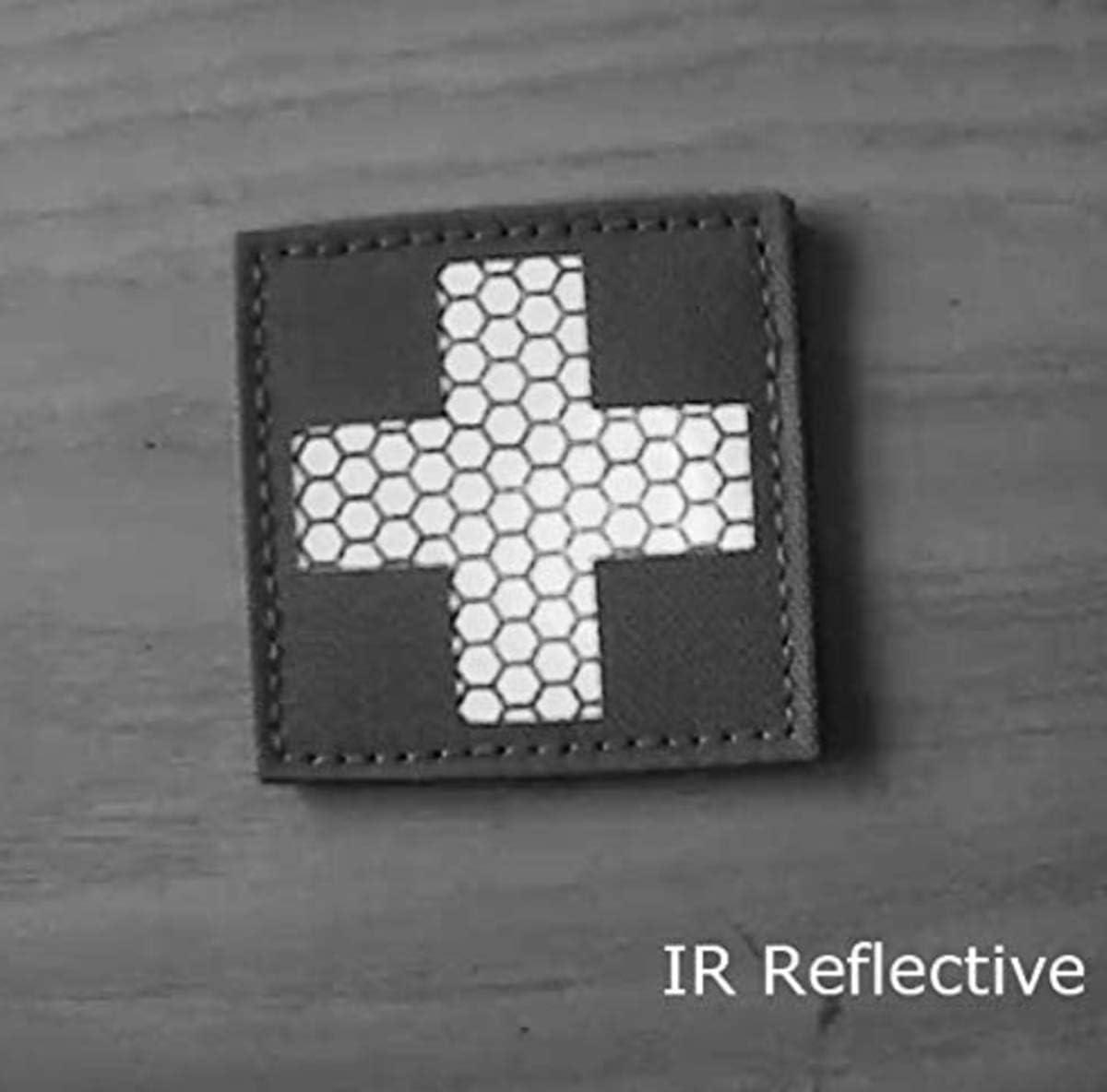 Infrared Reflective Medic Cross Multicam Patch 2x2 inch - Black