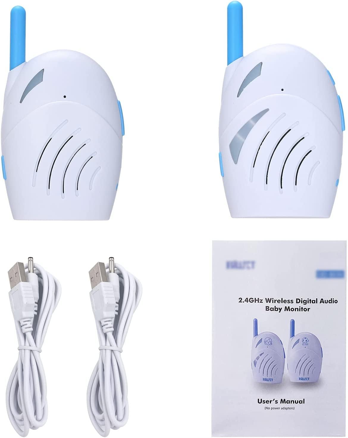 Splenssy Audio Baby Monitor - 2.4GHz Wireless Digital Audio, Two-Way ...