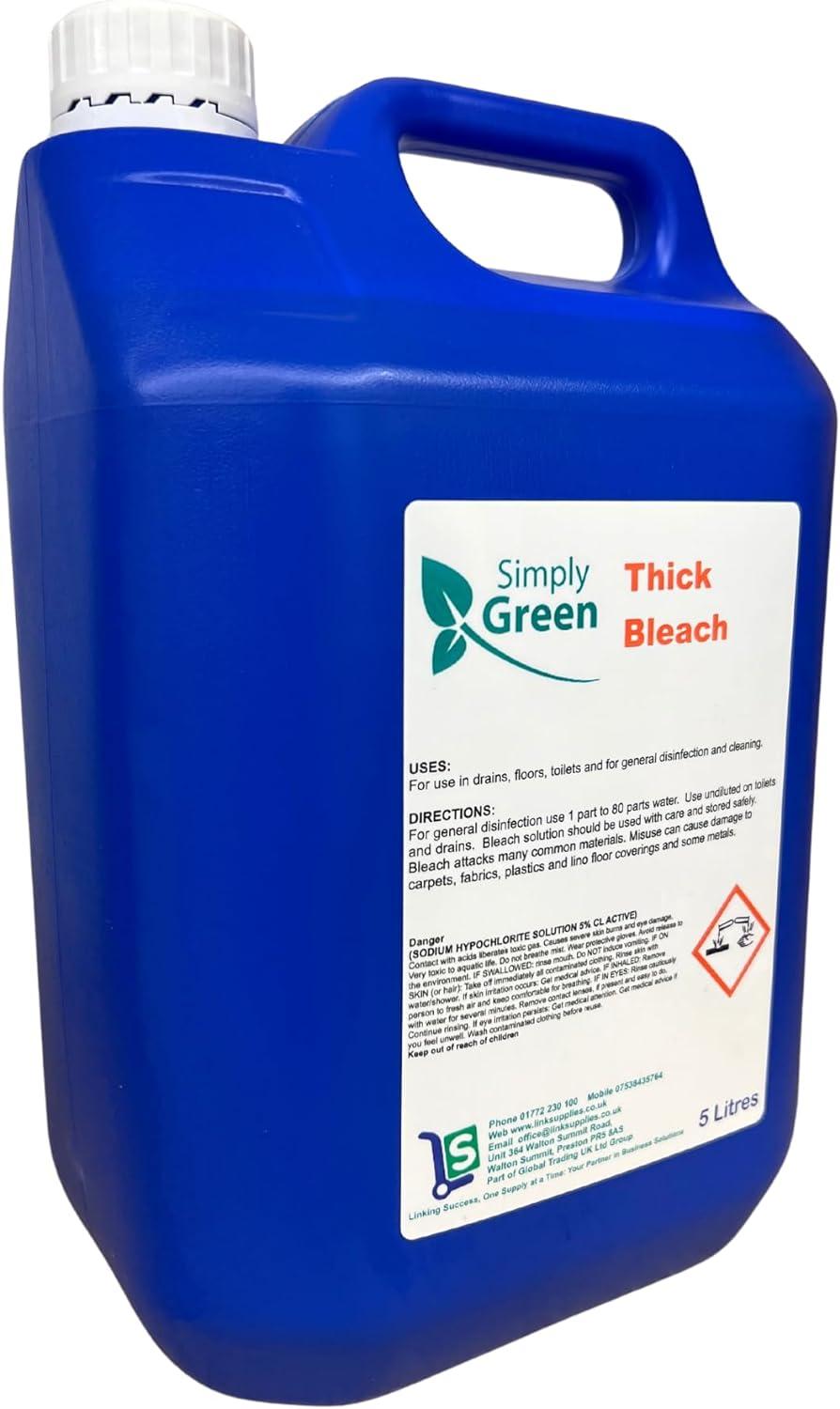 2 x 5 Litre Thick Bleach Simply Green | Buy Now with Express ...