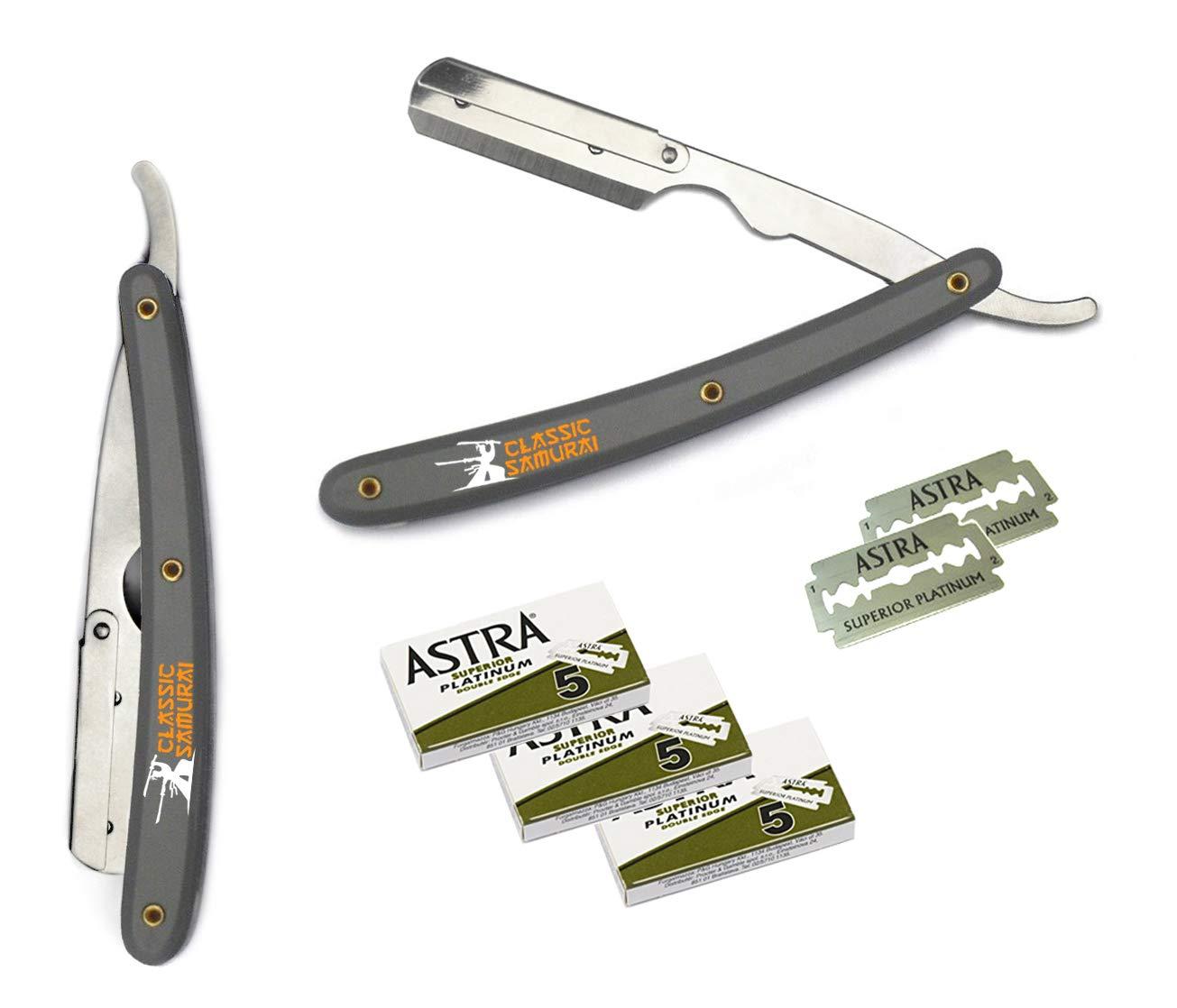 CS-101 Gray Stainless Steel Professional Barber Straight Edge Razor ...