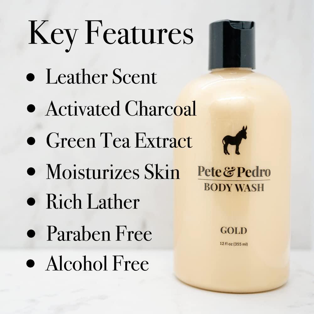 Pete & Pedro Gold Body Wash for Men - Masculine Leather Scent ...