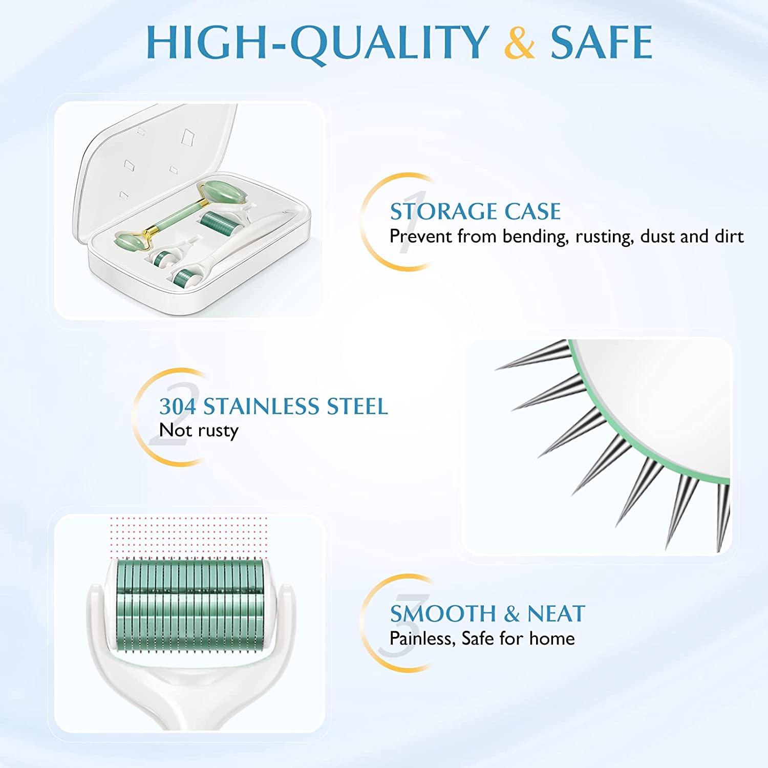 Derma Roller Microneedle Kit for Facial and Body Skin, Hair Growth and ...