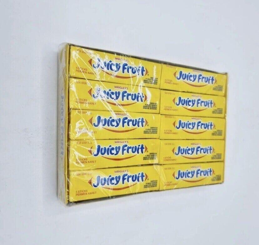 JUICY FRUIT Chewing Gum Pack - Pack 20-5 Stick Each - 13.5g (Juicy ...