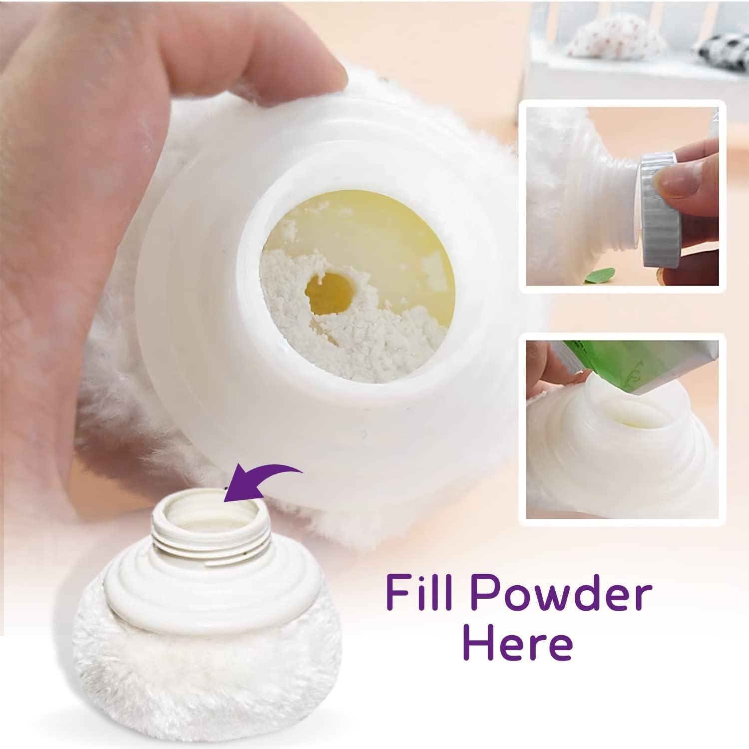 Portable Baby Powder Puff with Holder Container for Baby Face and Body ...