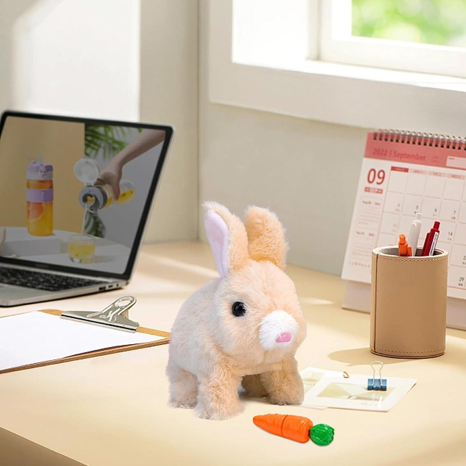 Woeau Rabbit Toy for Kids - Interactive Plush Bunny with Carrot, Sounds ...