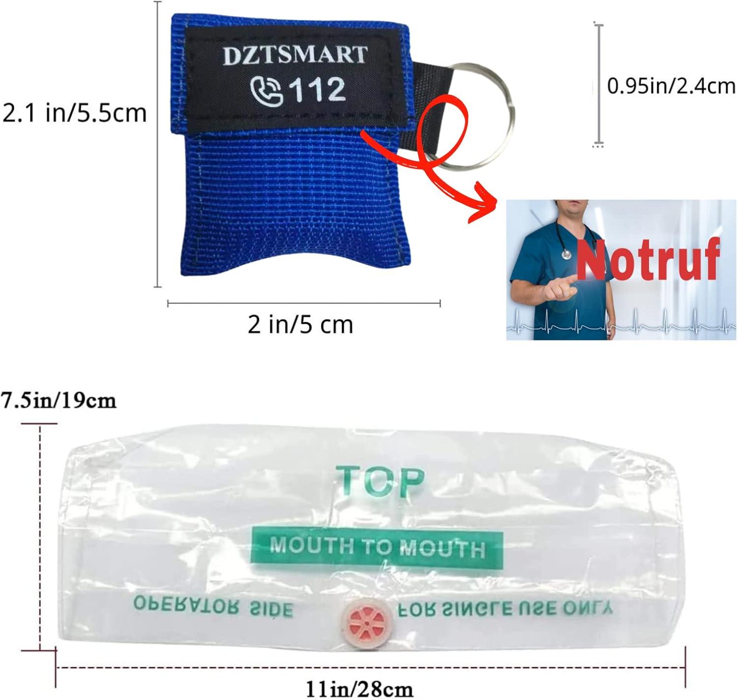 Dztsmart Ventilation Mask Key Rings - 5 Pack CPR Pocket Masks for First ...