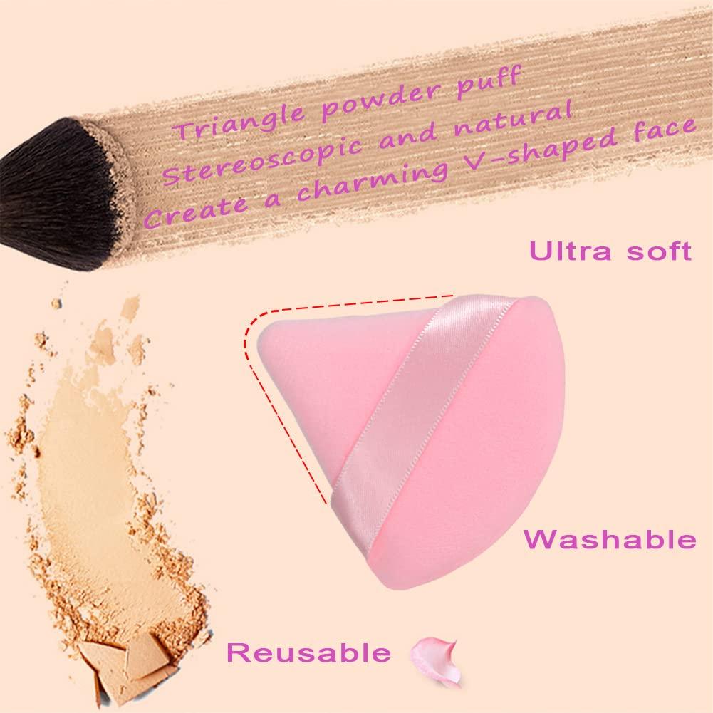 2Pcs Ultra Soft Velour Triangle Makeup Puffs - Pink | For Foundation ...