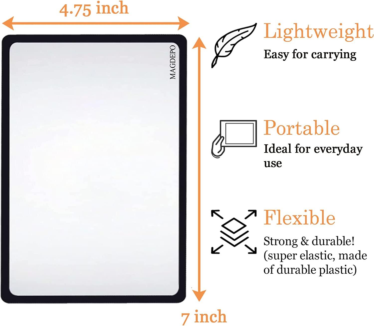 3X Lightweight Optical Plastic Fresnel Lens Magnifying Sheet with Card ...