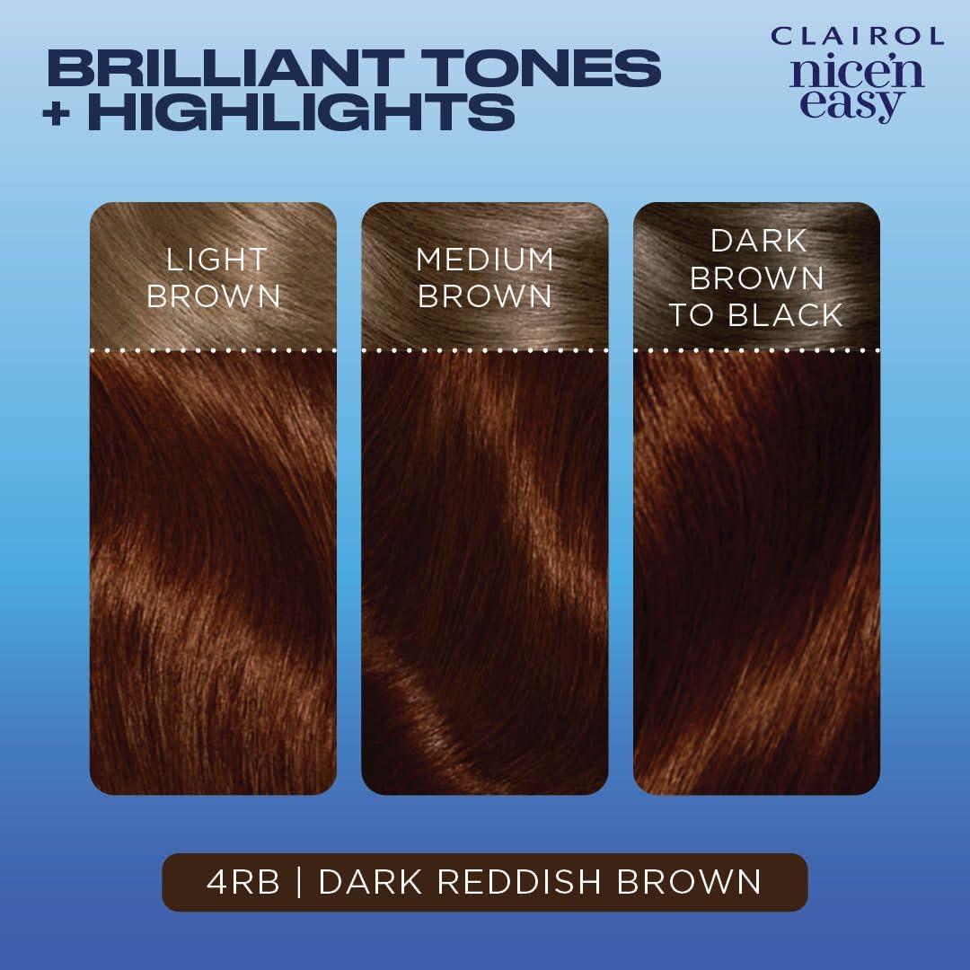 Clairol Nice'n Easy Cr me 4RB Dark Reddish Brown Permanent Hair Dye ...