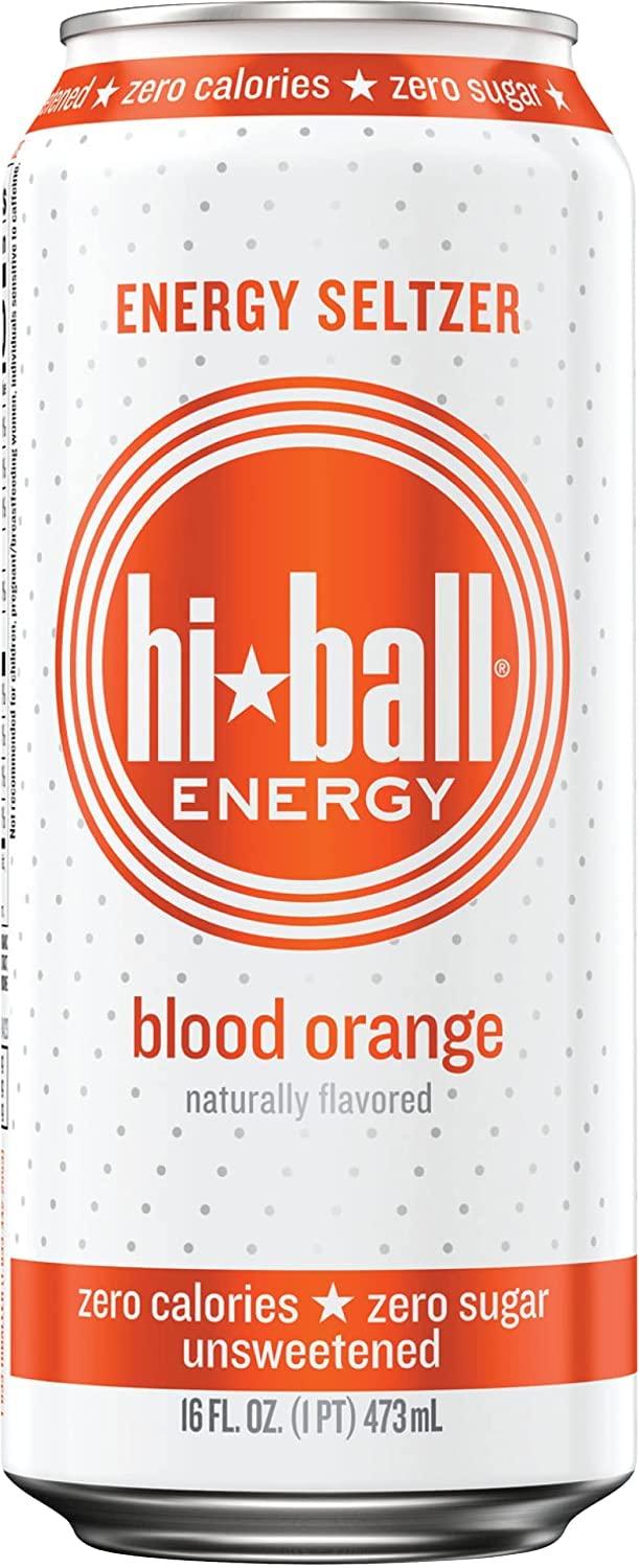 Hiball Energy Seltzer Water 8-Pack - Caffeinated Sparkling Water with Vitamin B12 & B6 - Blood ...