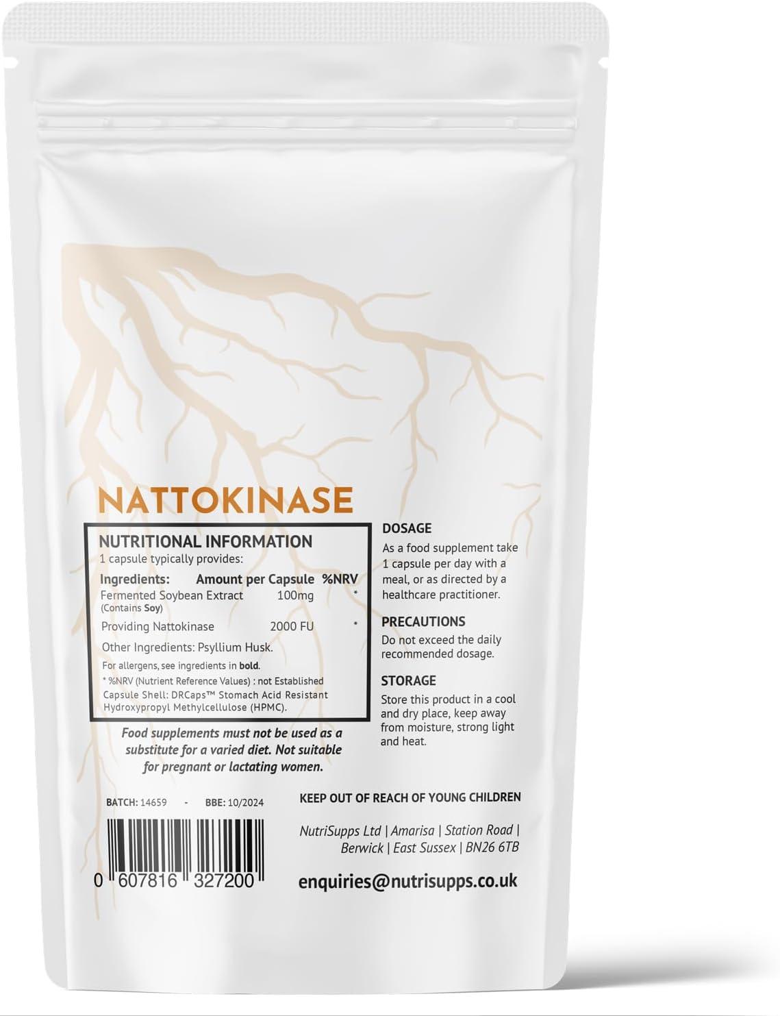 New: Nattokinase 2000FU x 60 Capsules 100mg Natural Enzyme from ...