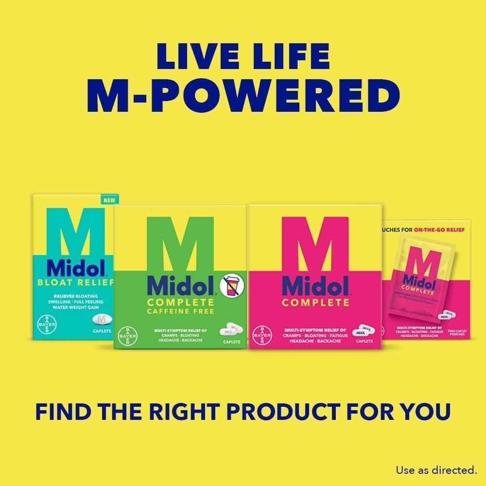 Midol Complete Caffeine Free Menstrual Pain Relief Caplets with ...