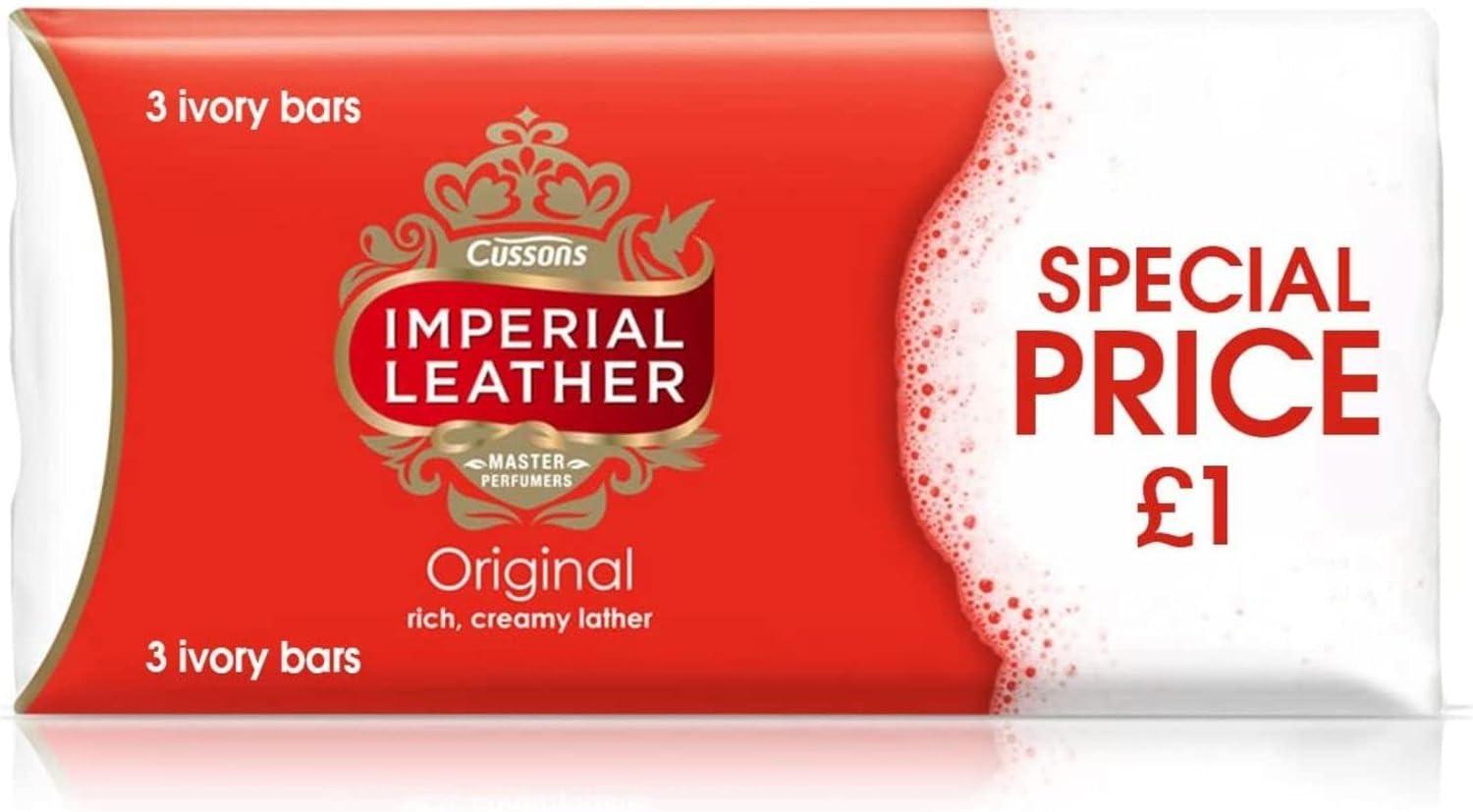 9 x CUSSONS IMPERIAL LEATHER ORIGINAL SOAP BAR 100g - 3 MULTIPACK 3 x ...