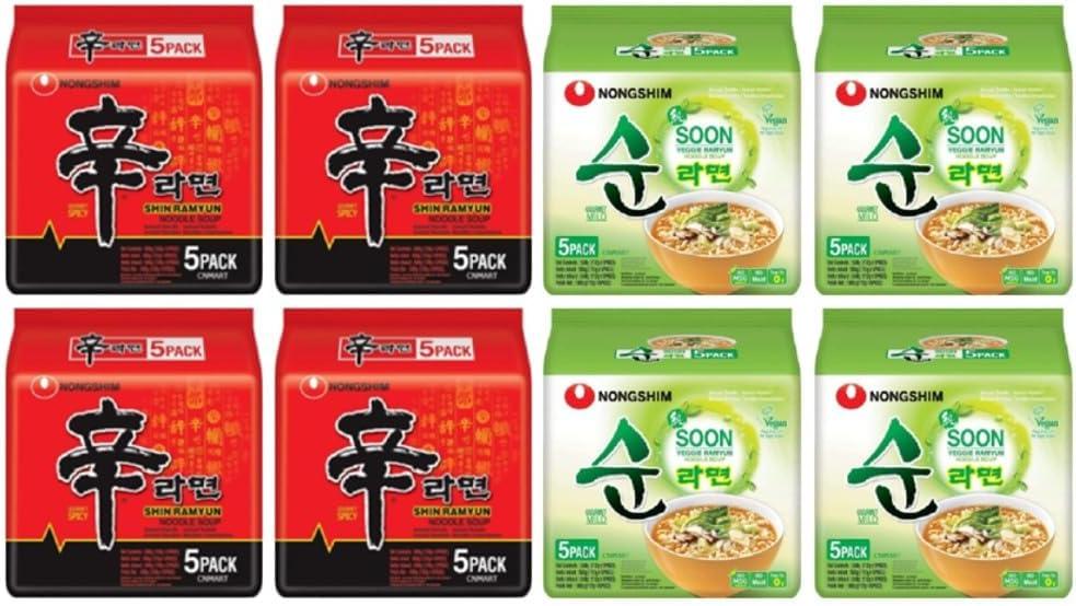 Nongshim Ramen Assorted Bundle Shin Ramyun Soon Veggie Ramyun Instant ...