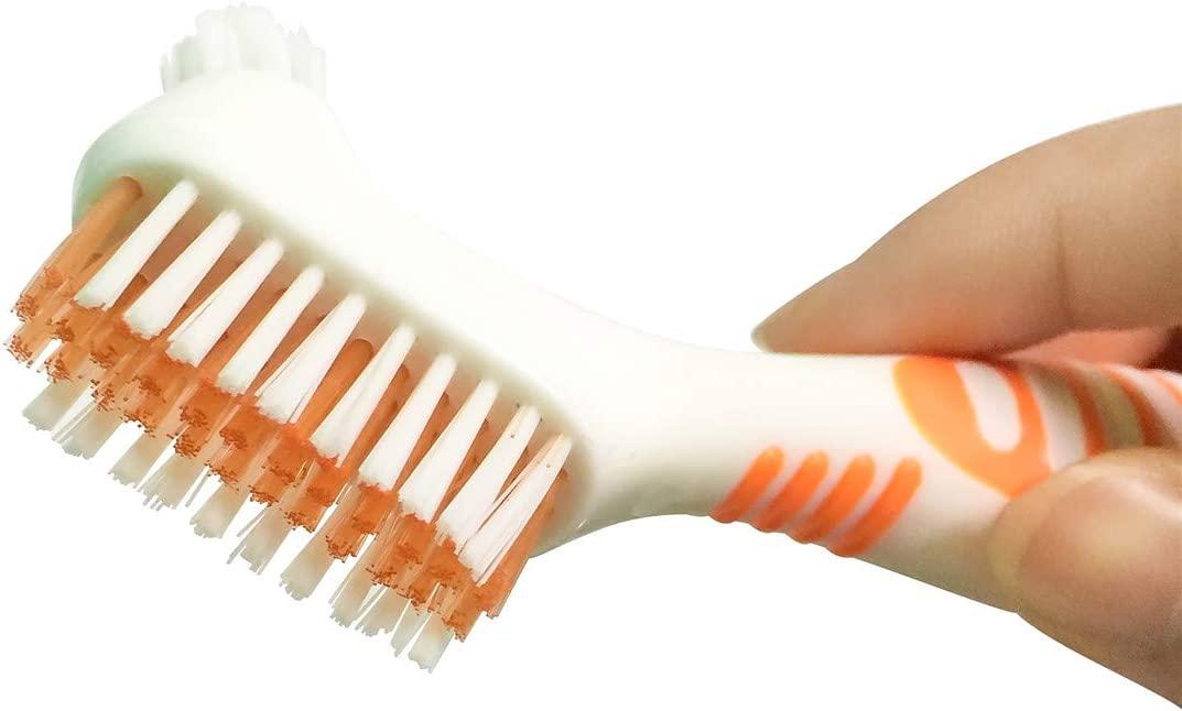 Denture Brush Toothbrush - 2Pcs Multi-Tufted Bristles for Deep Cleaning ...