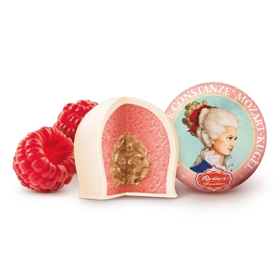 Vine White Constanze Mozart Balls Raspberry - Premium White Chocolate ...