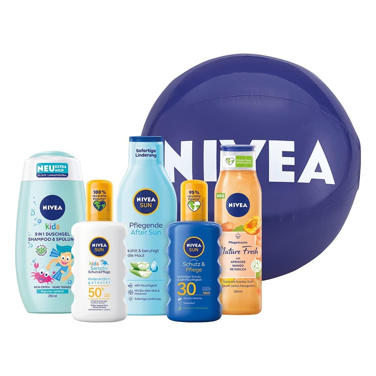 Nivea Family Fun Set - 5-Piece Sun Protection Gift Set with Sun Spray ...