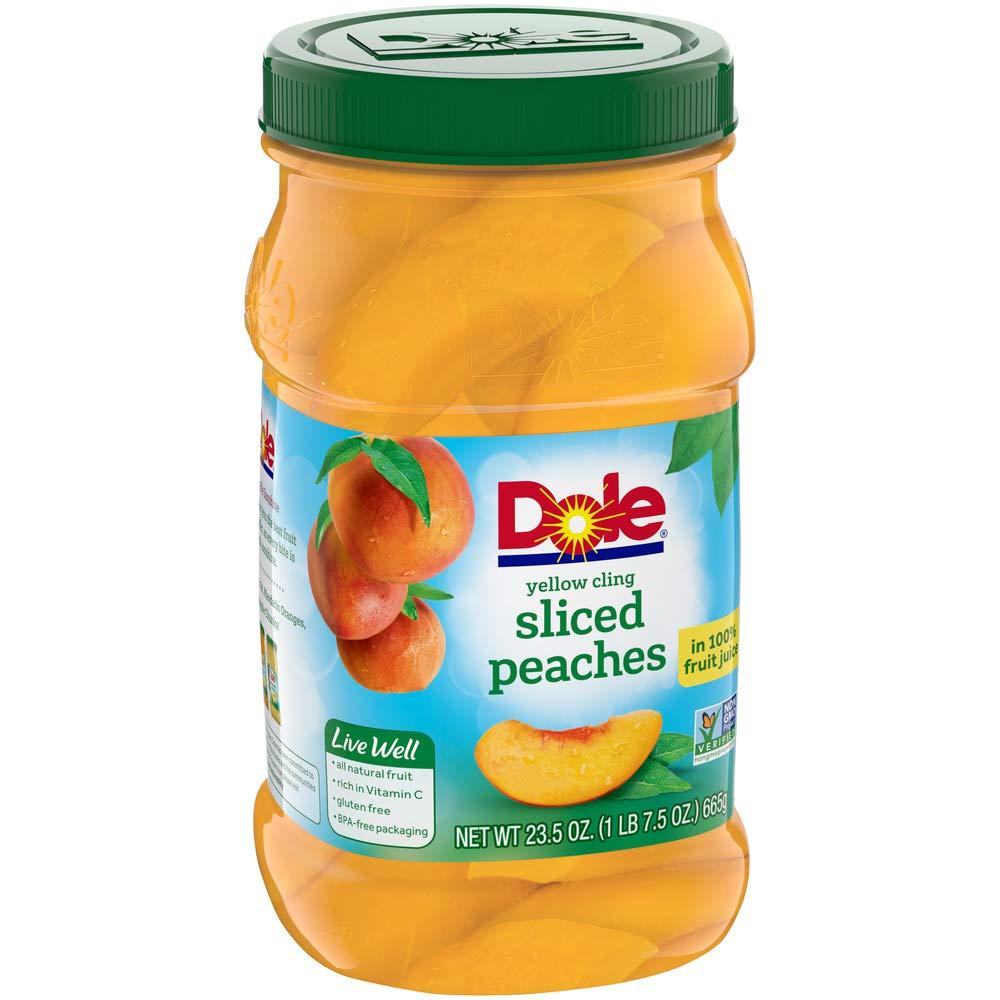 Dole Yellow Cling Sliced Peaches in 100% Fruit Juice - 23.5 Oz ...