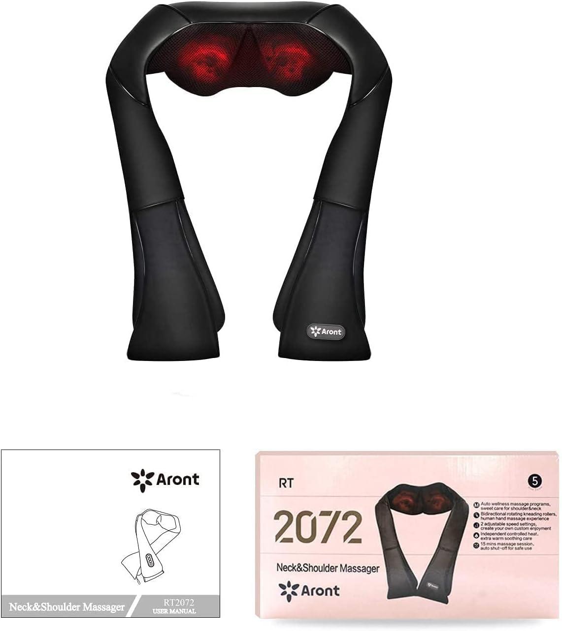 Aront Neck Massage Device with Heat - 3D Shiatsu Deep Tissue Relief for ...