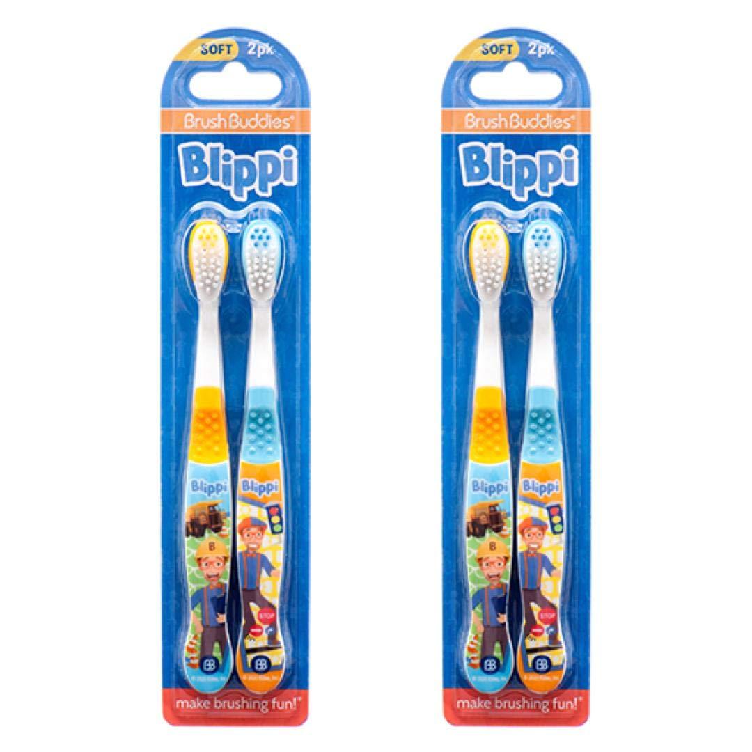 Brush Buddies Kids Travel Toothbrush & Toothpaste Kit - Blippi Boy Girl ...
