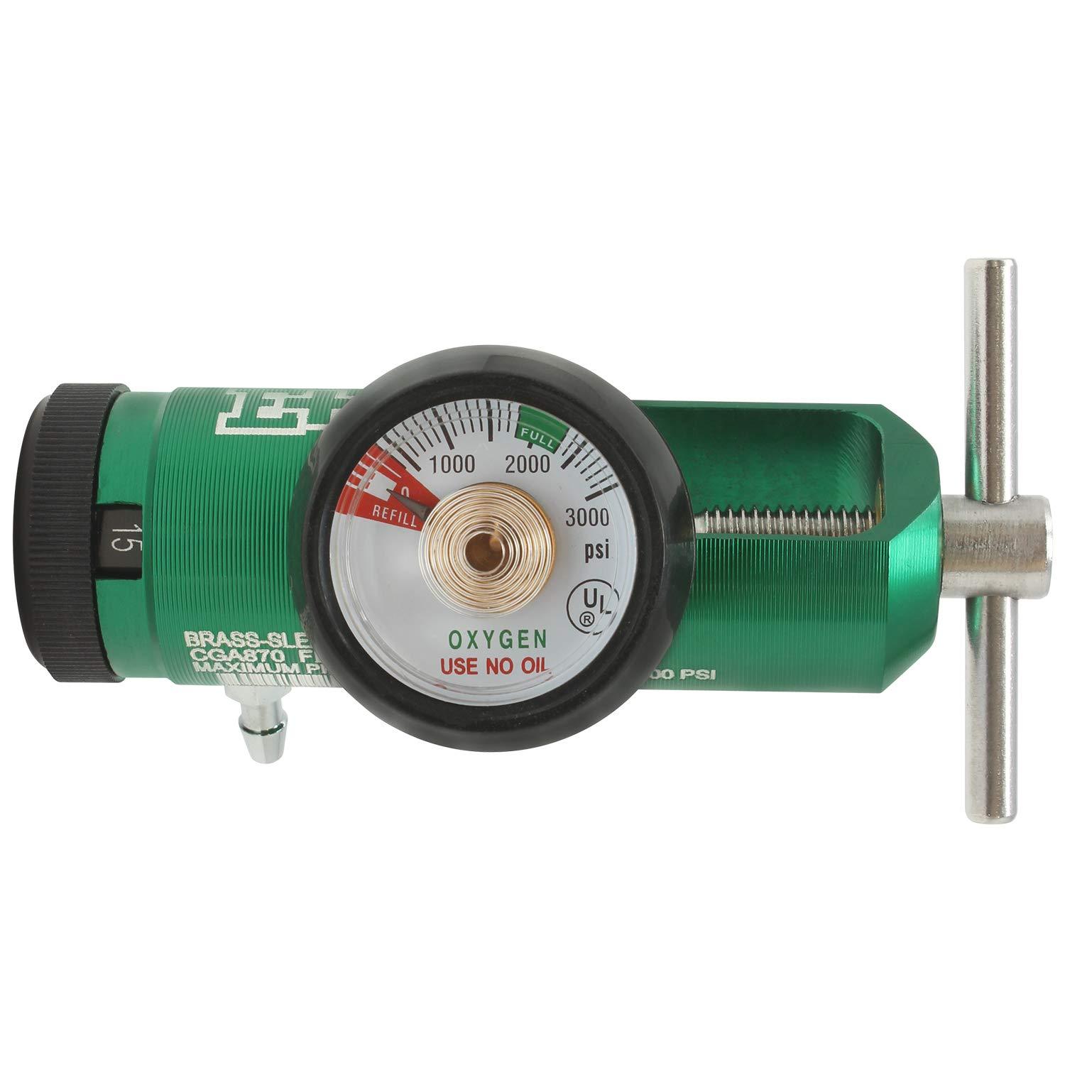 Ever Ready First Aid Oxygen Regulator CGA-870 Gauge Flow Rate with ...