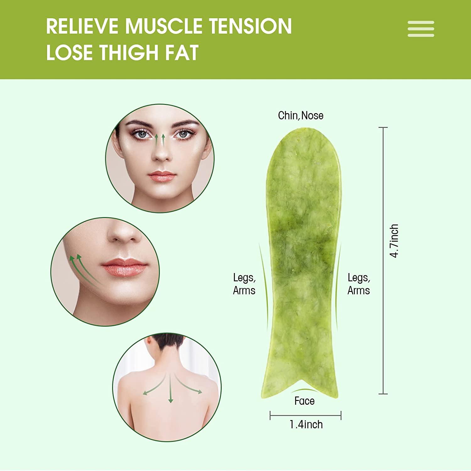 4-Piece Gua Sha Facial Massage Tools Set for Face and Body Scraping ...