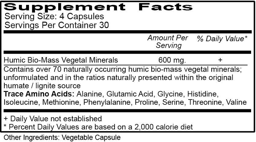 Vital Earth Minerals Humic Caps - Vegan Multimineral Supplement - 120 ...
