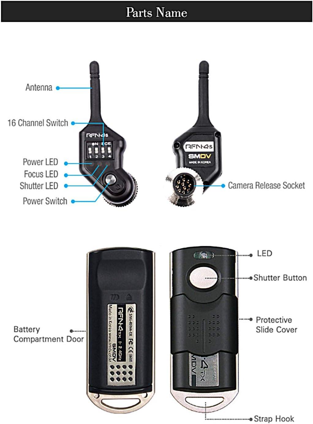 Wireless Remote Shutter Release for Nikon - SMDV RFN4s Transmitter ...