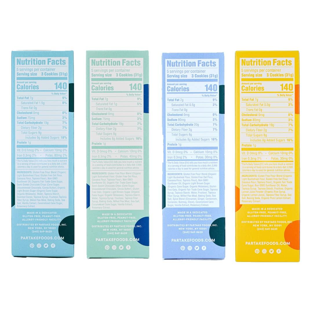 Partake Foods Soft Baked Vegan Cookies 4 Box Variety Pack - Vegan ...