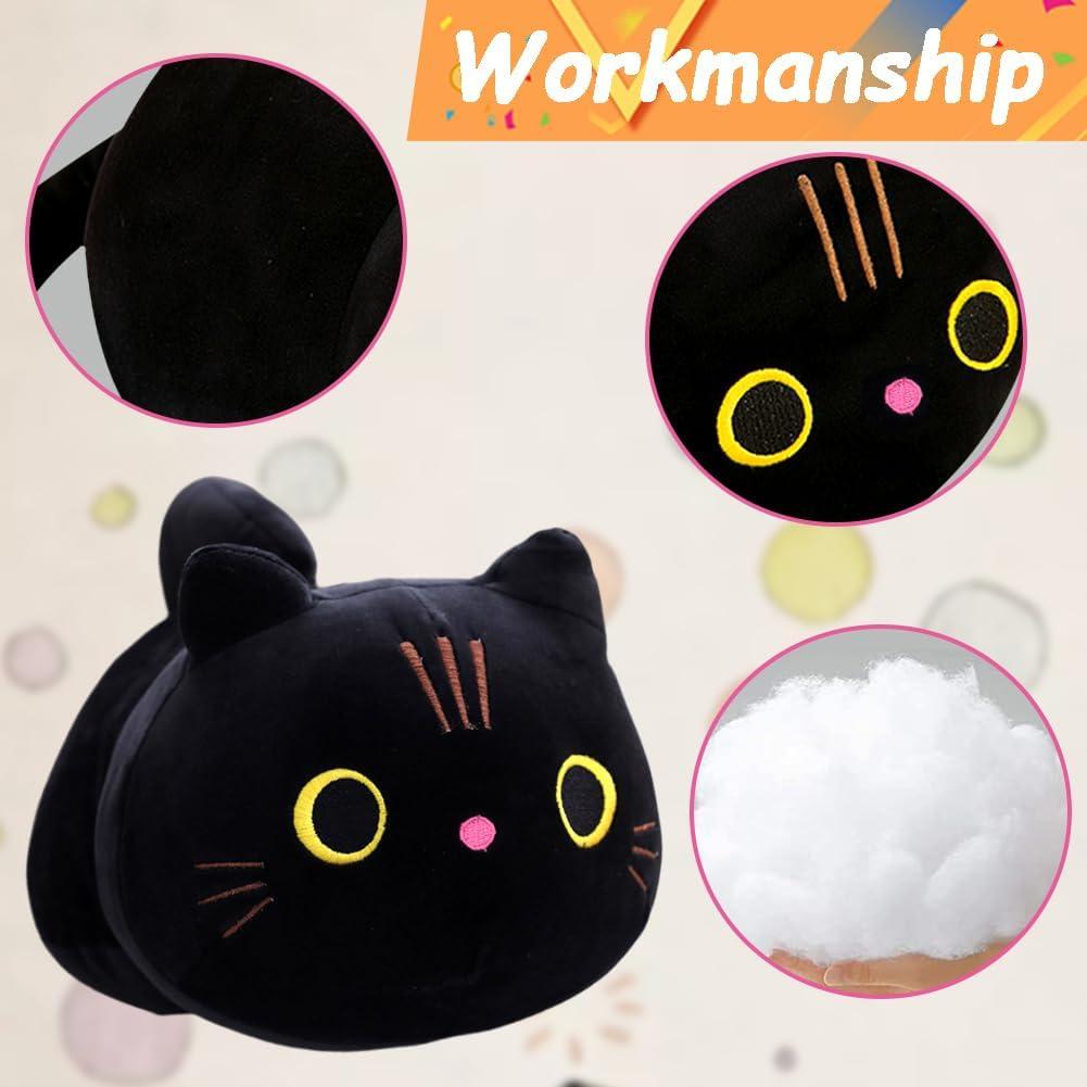 Black Cat Plush Doll 35CM Black Cat Plush Toy Black Cat Gifts For Girls Stuffed Black Cat Animal ...