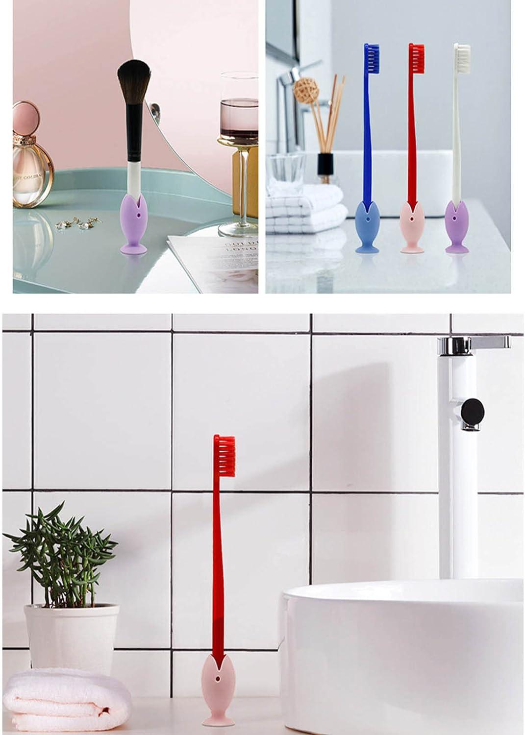 6 Pcs Mini Fish Toothbrush Holder Standing Tooth Brush Cover Cap Stand ...